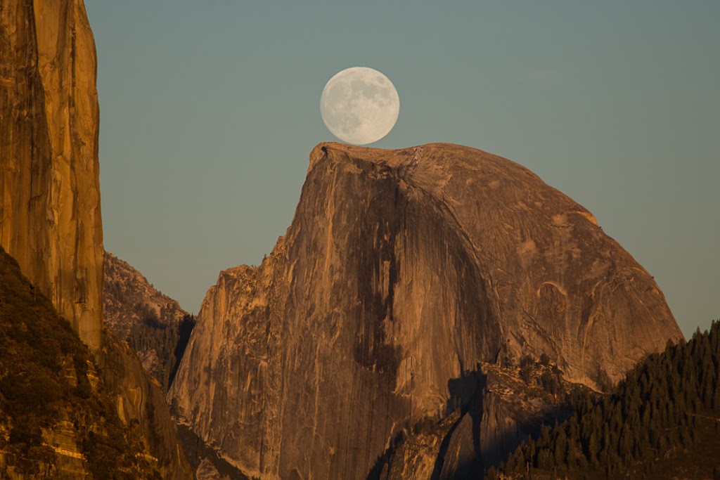 Moon Over Half Dome - Jeff Sullivan Photography