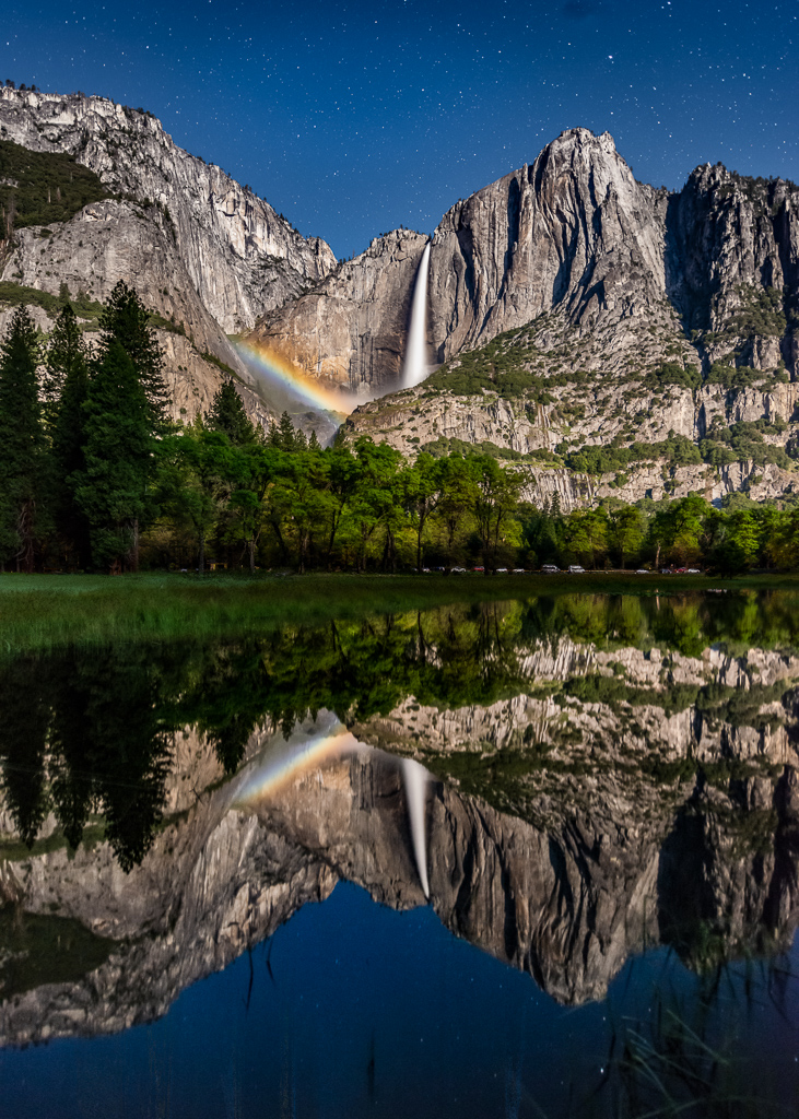 lunar rainbow moonbow and reflection - Great Basin School of Photography
